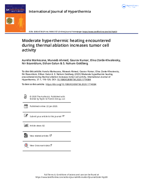 (PDF) Moderate hyperthermic heating encountered during thermal ablation ...