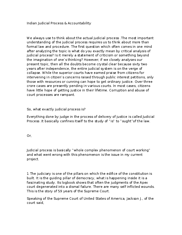 Judicial Accountability in India