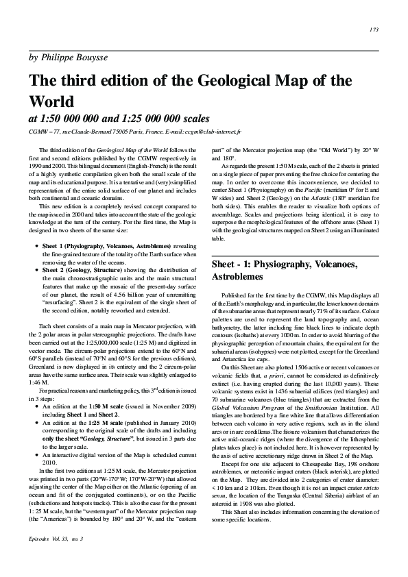 (PDF) The third edition of the Geological Map of the World