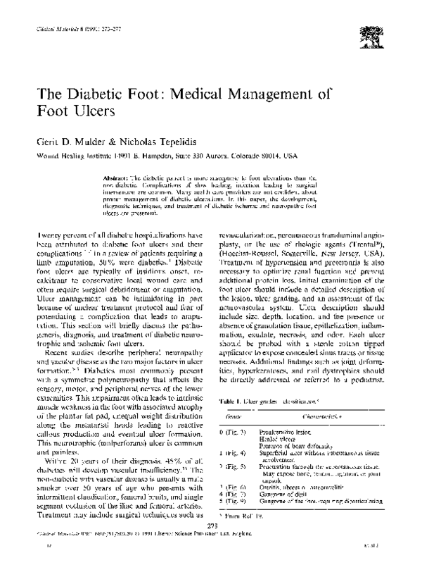 (PDF) The diabetic foot: Medical management of foot ulcers