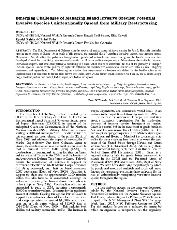 (PDF) Emerging Challenges of Managing Island Invasive Species ...
