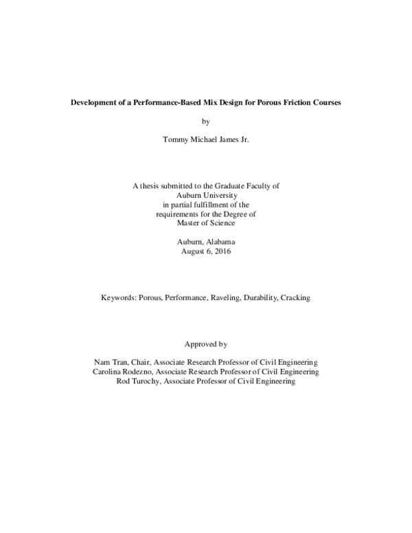 (PDF) Performance-Based Mix Design for Porous Friction Courses