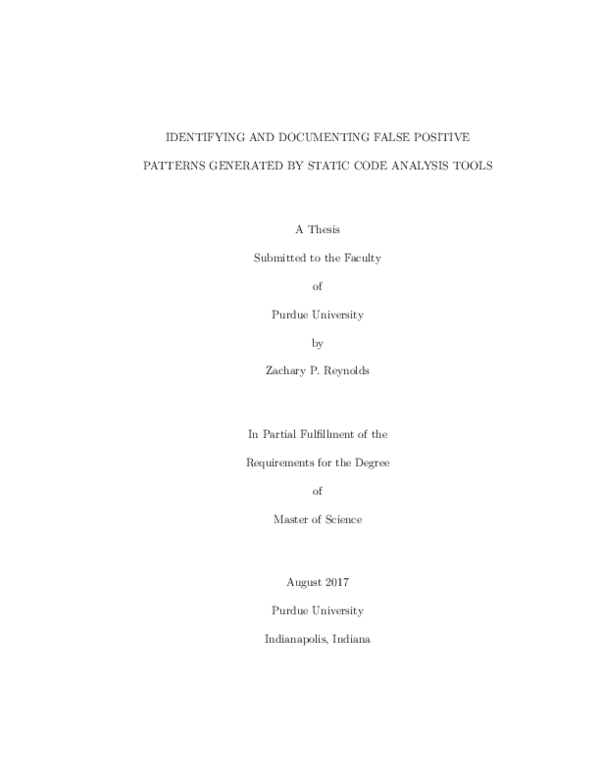 Pdf Identifying And Documenting False Positive Patterns Generated By