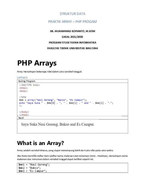 (PDF) STRUKTUR DATA PRAKTIK ARRAY