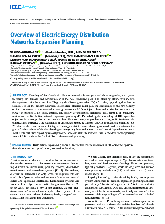 (PDF) Overview of Electric Energy Distribution Networks Expansion Planning