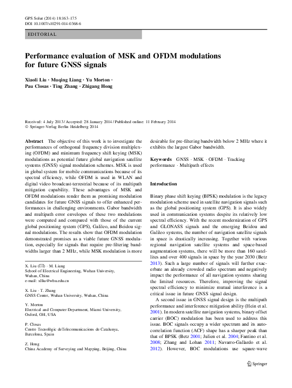 (PDF) Performance evaluation of MSK and OFDM modulations for future ...