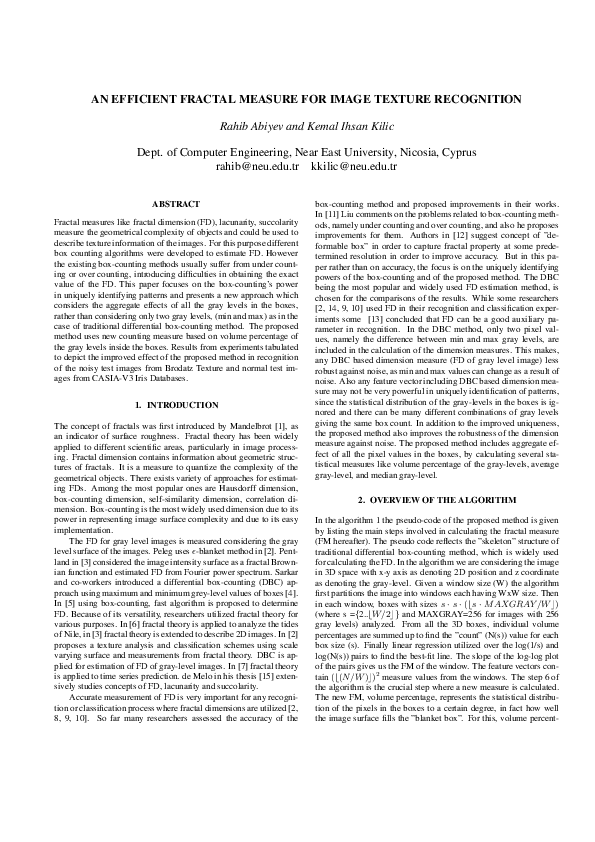(PDF) An efficient fractal measure for image texture recognition ...