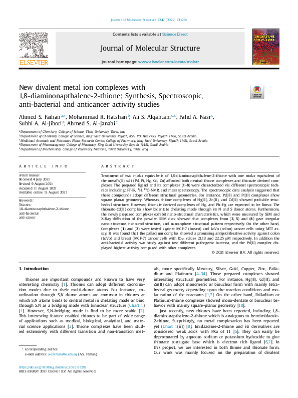 (PDF) Journal of Molecular Structure
