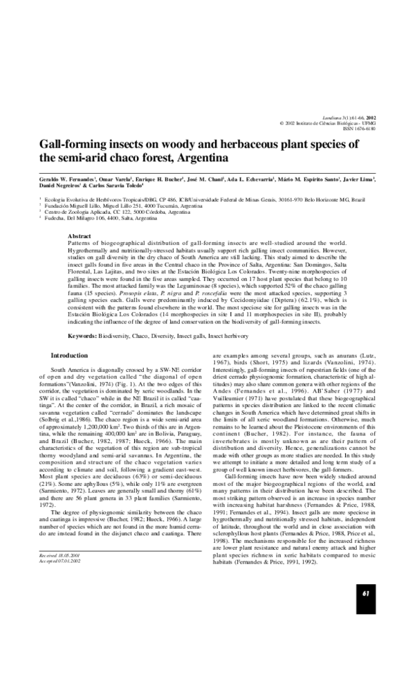 (PDF) Gall-forming insects on woody and herbaceous plant species of the ...