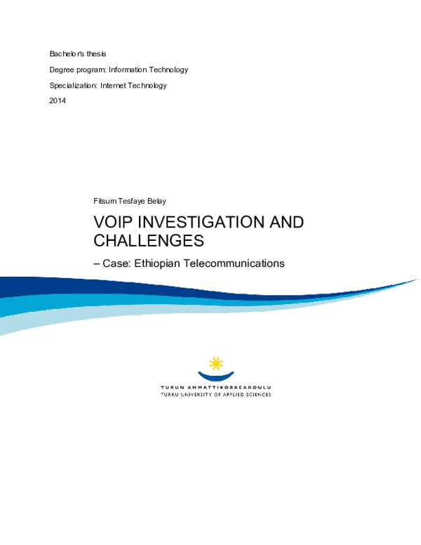 (PDF) VOIP investigation and challenges : case Ethiopian telecommunications