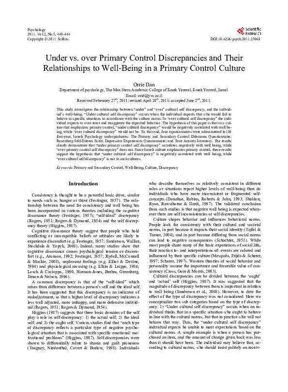(PDF) Under vs. over Primary Control Discrepancies and Their ...