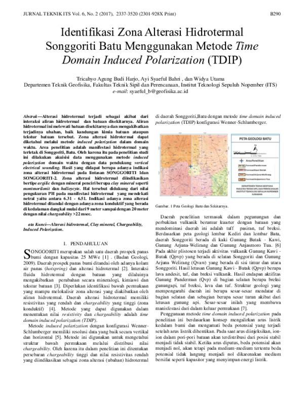(PDF) Identifikasi Zona Alterasi Hidrotermal Songgoriti Batu ...