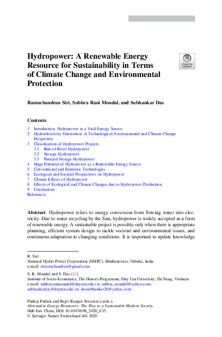 (PDF) Hydropower: A Renewable Energy Resource for Sustainability in ...