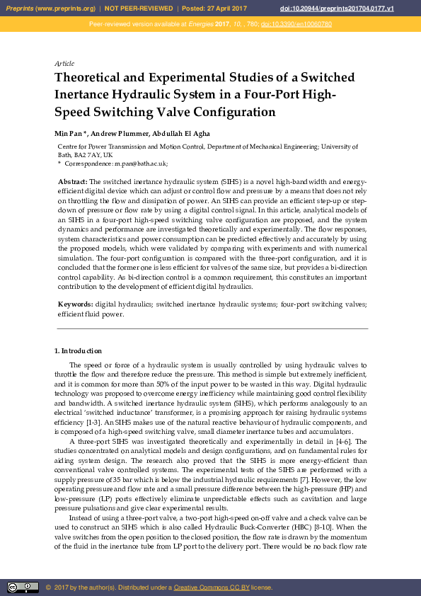 (PDF) Theoretical and Experimental Studies of a Switched Inertance ...