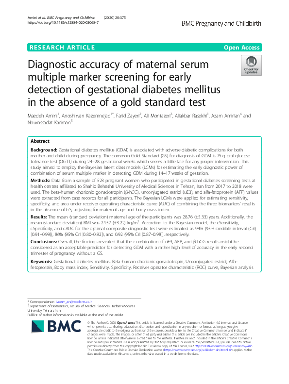(PDF) Diagnostic accuracy of maternal serum multiple marker screening ...