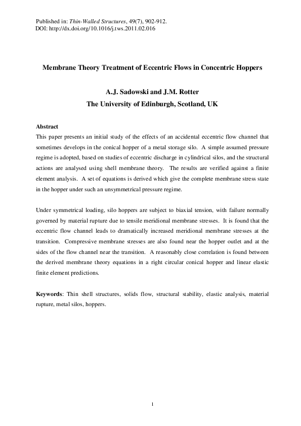 (PDF) Membrane theory treatment of eccentric flows in concentric ...