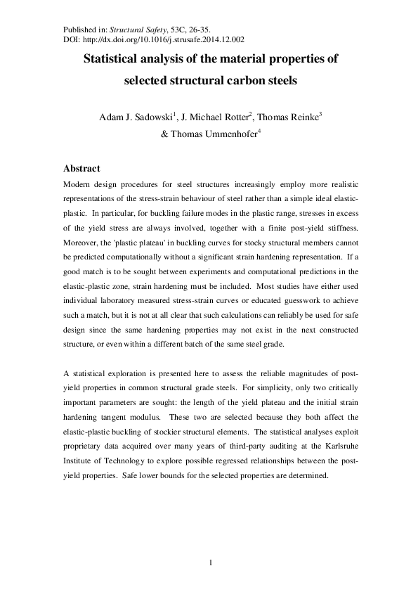 (PDF) Statistical analysis of the material properties of selected ...