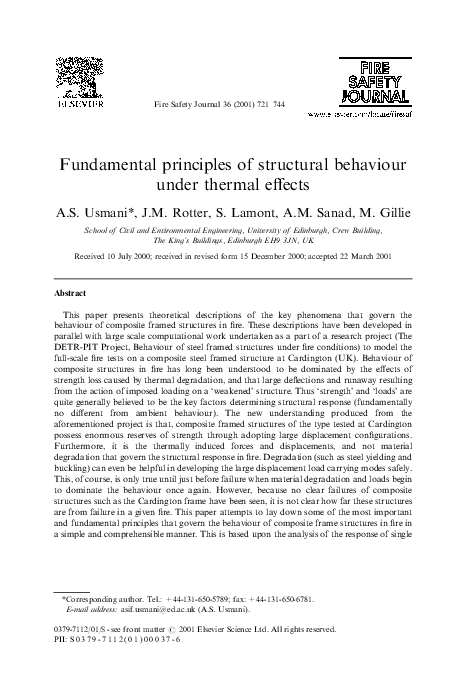 (PDF) Fundamental principles of structural behaviour under thermal effects