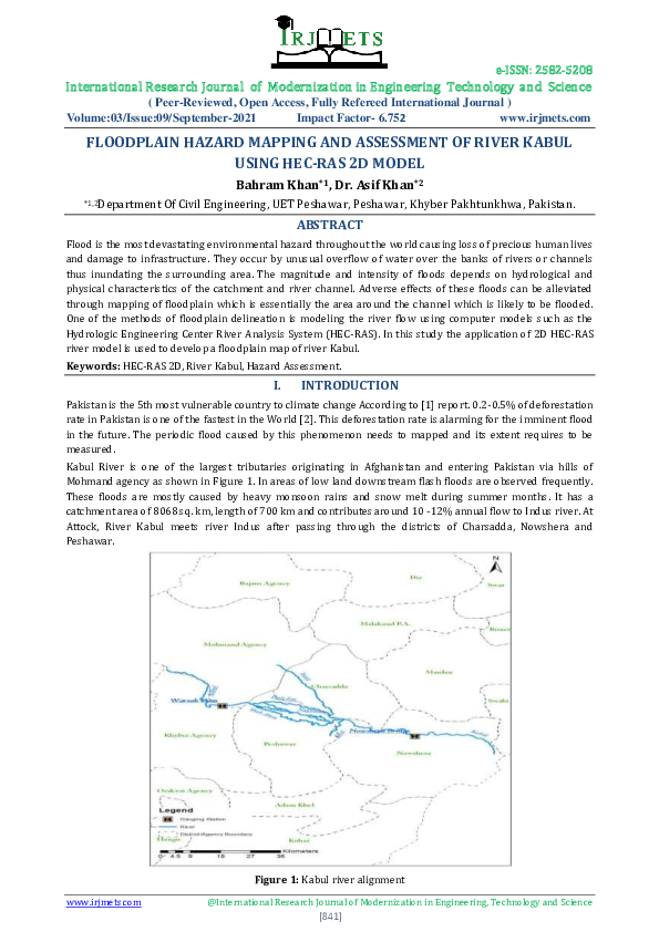 (PDF) FLOODPLAIN HAZARD MAPPING AND ASSESSMENT OF RIVER KABUL USING HEC-RAS 2D MODEL