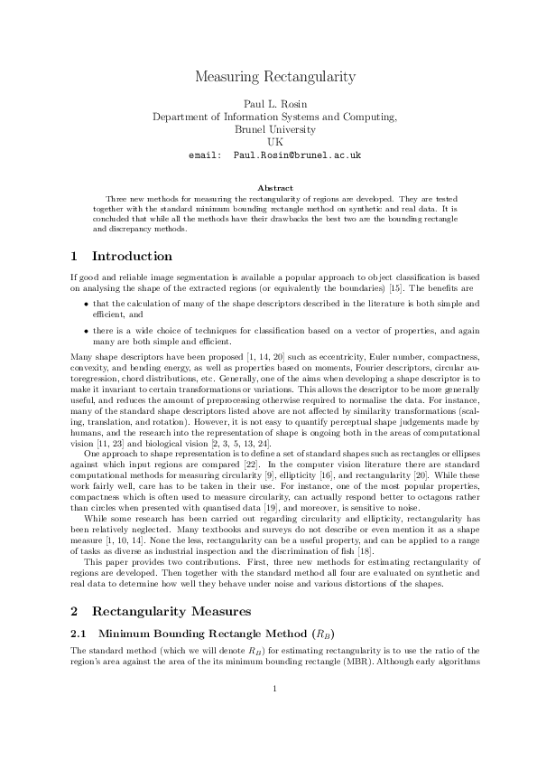 (PDF) Measuring rectangularity