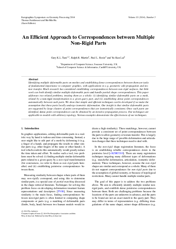 (PDF) An Efficient Approach to Correspondences between Multiple Non ...