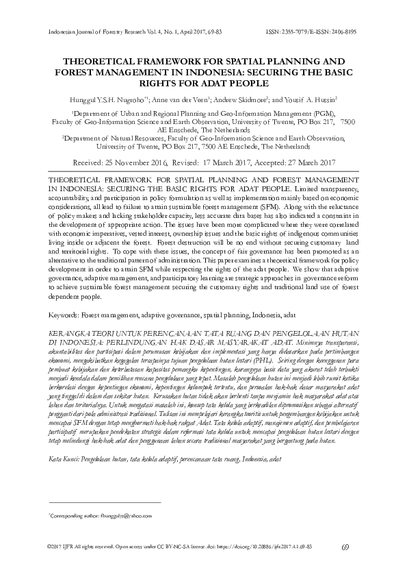 (PDF) Theoretical Framework for Spatial Planning and Forest Management ...