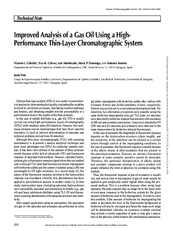 Pdf Improved Analysis Of A Gas Oil Using A High Performance Thin