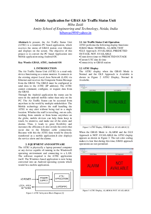 (PDF) Mobile Application for GBAS Air Traffic Status Unit | Hiba F ...