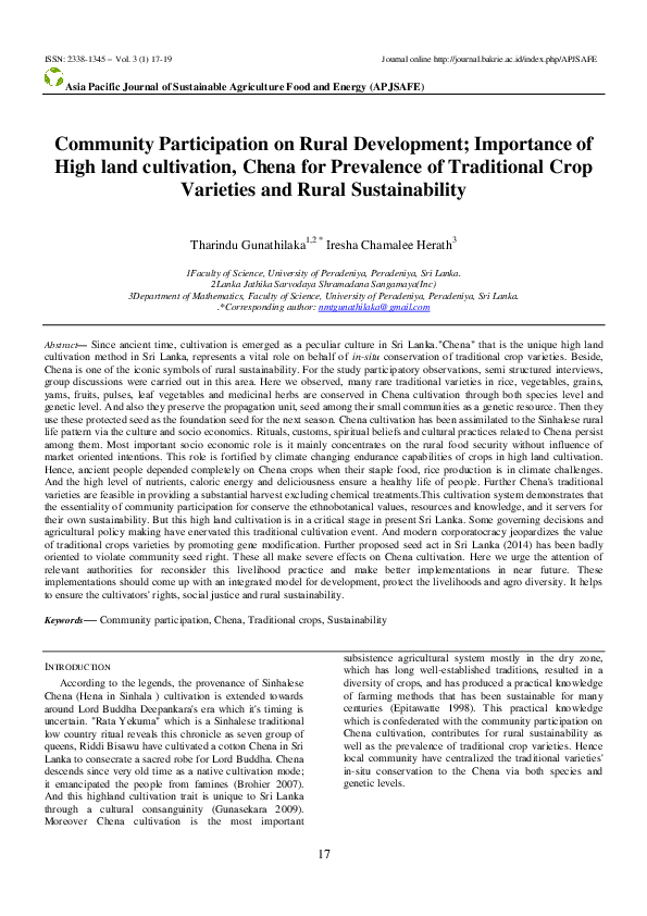 (PDF) Community Participation on Rural Development; Importance of High ...