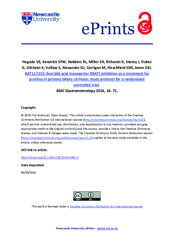 (PDF) BAT117213: Ileal bile acid transporter (IBAT) inhibition as a ...