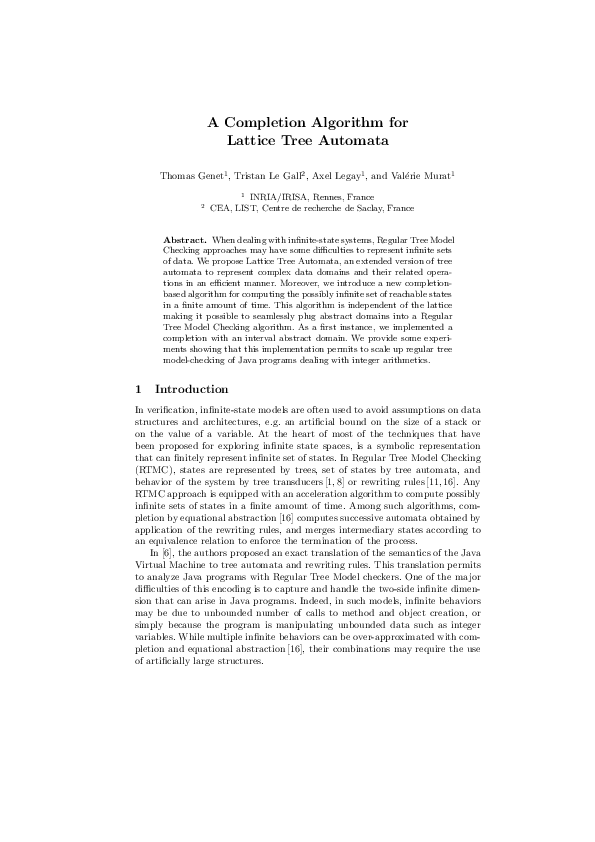 Pdf A Completion Algorithm For Lattice Tree Automata Tristan Le Gall