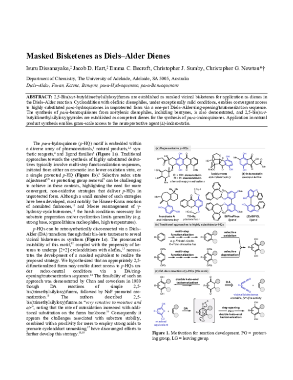 (PDF) Bisketene Equivalents as DielsAlder Dienes