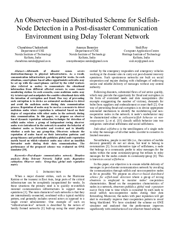(PDF) An observer-based distributed scheme for selfish-node detection in a post-disaster ...