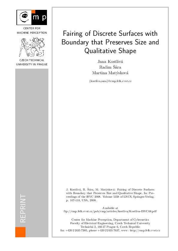 (PDF) Fairing of Discrete Surfaces with Boundary That Preserves Size and Qualitative Shape