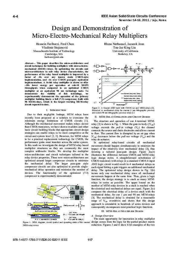 (PDF) Design and demonstration of micro-electro-mechanical relay ...