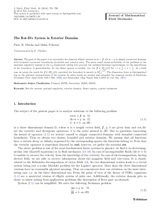 (PDF) The Rot-Div System in Exterior Domains