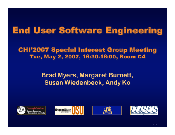 (PDF) End user software engineering