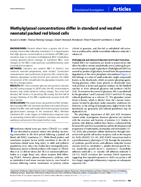 (PDF) Methylglyoxal concentrations differ in standard and washed ...