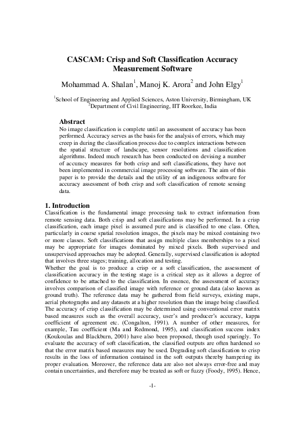 (PDF) CASCAM: Crisp and soft classification accuracy measurement software