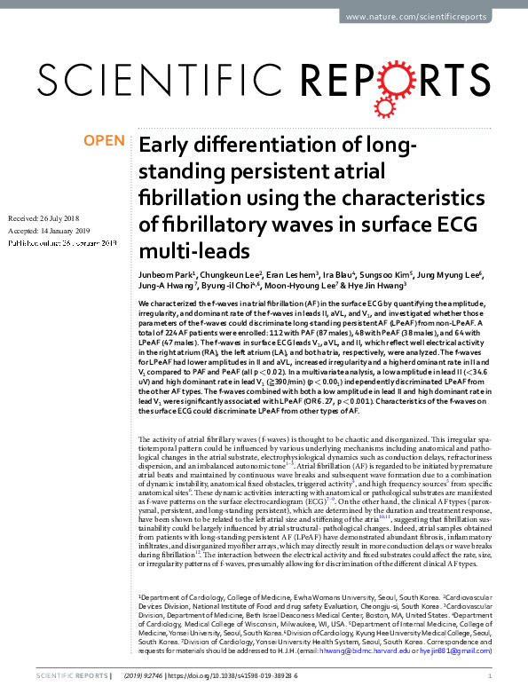 (PDF) Early differentiation of long-standing persistent atrial ...
