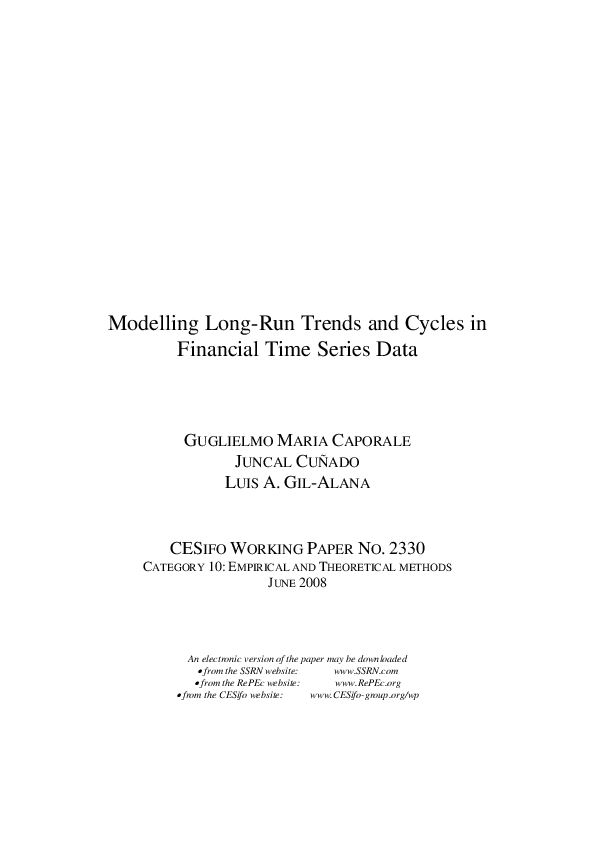 (PDF) Modelling long-run trends and cycles in financial time series data