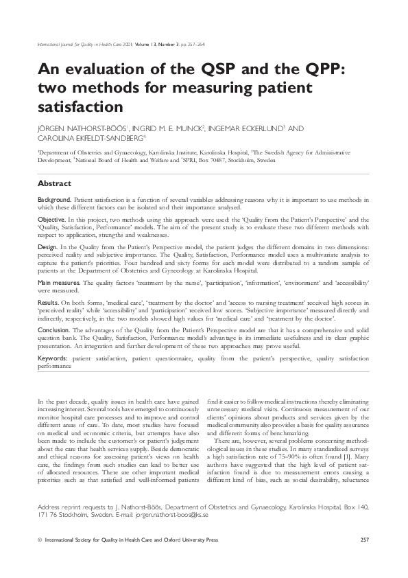 (PDF) An evaluation of the QSP and the QPP: two methods for measuring ...