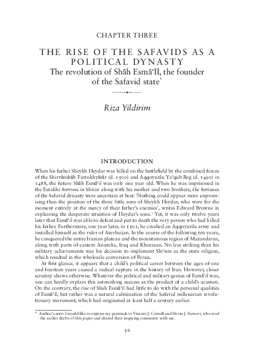 (PDF) The Rise of the Safavids as a Political Dynasty: The Revolution ...