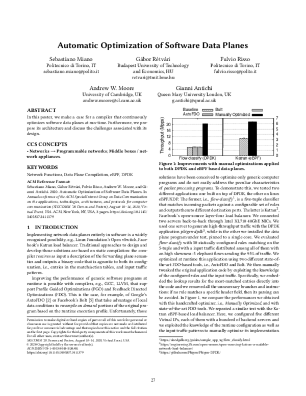(PDF) Automatic optimization of software data planes