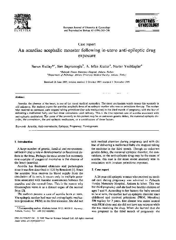 (PDF) An acardiac acephalic monster following in-utero anti-epileptic ...
