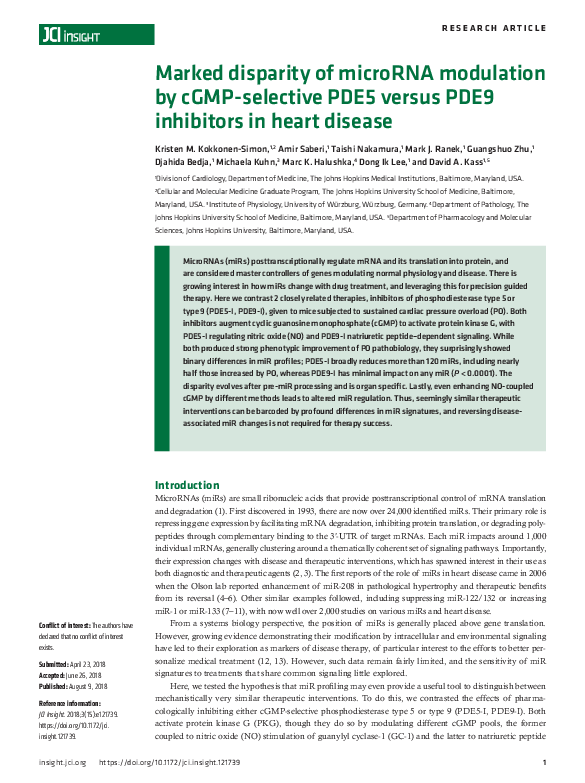 (PDF) Marked disparity of microRNA modulation by cGMP-selective PDE5 ...