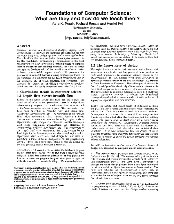 (PDF) Foundations of computer science