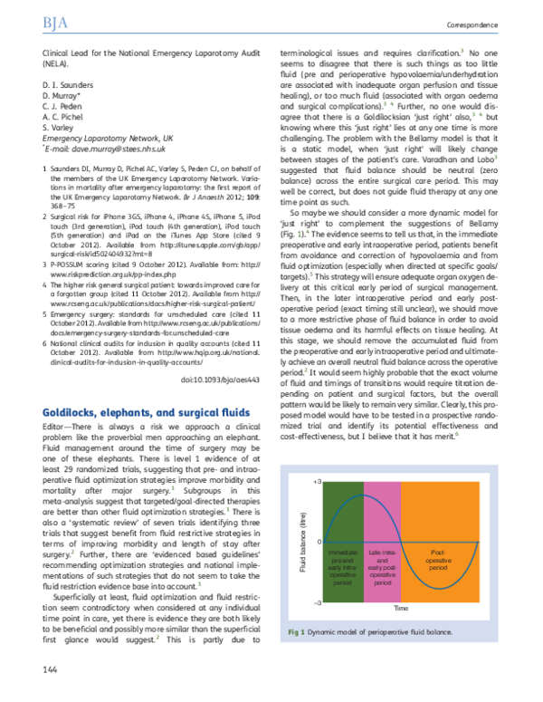 (PDF) Goldilocks, elephants, and surgical fluids
