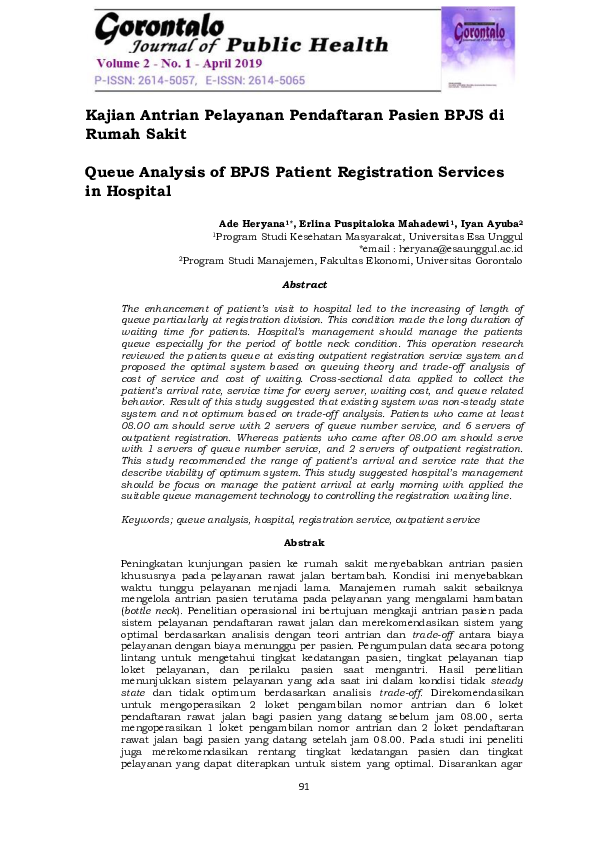 (PDF) Kajian Antrian Pelayanan Pendaftaran Pasien BPJS di Rumah Sakit