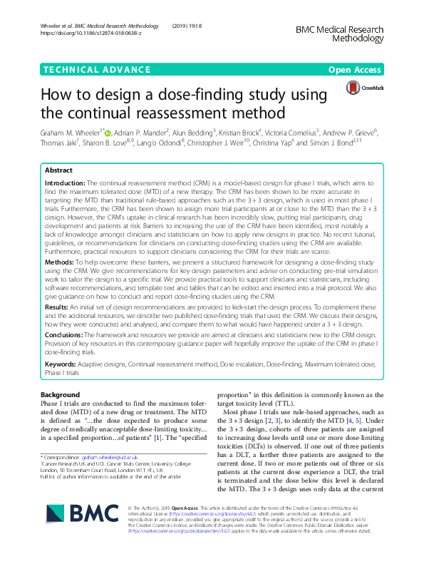 (PDF) How to design a dose-finding study using the continual ...